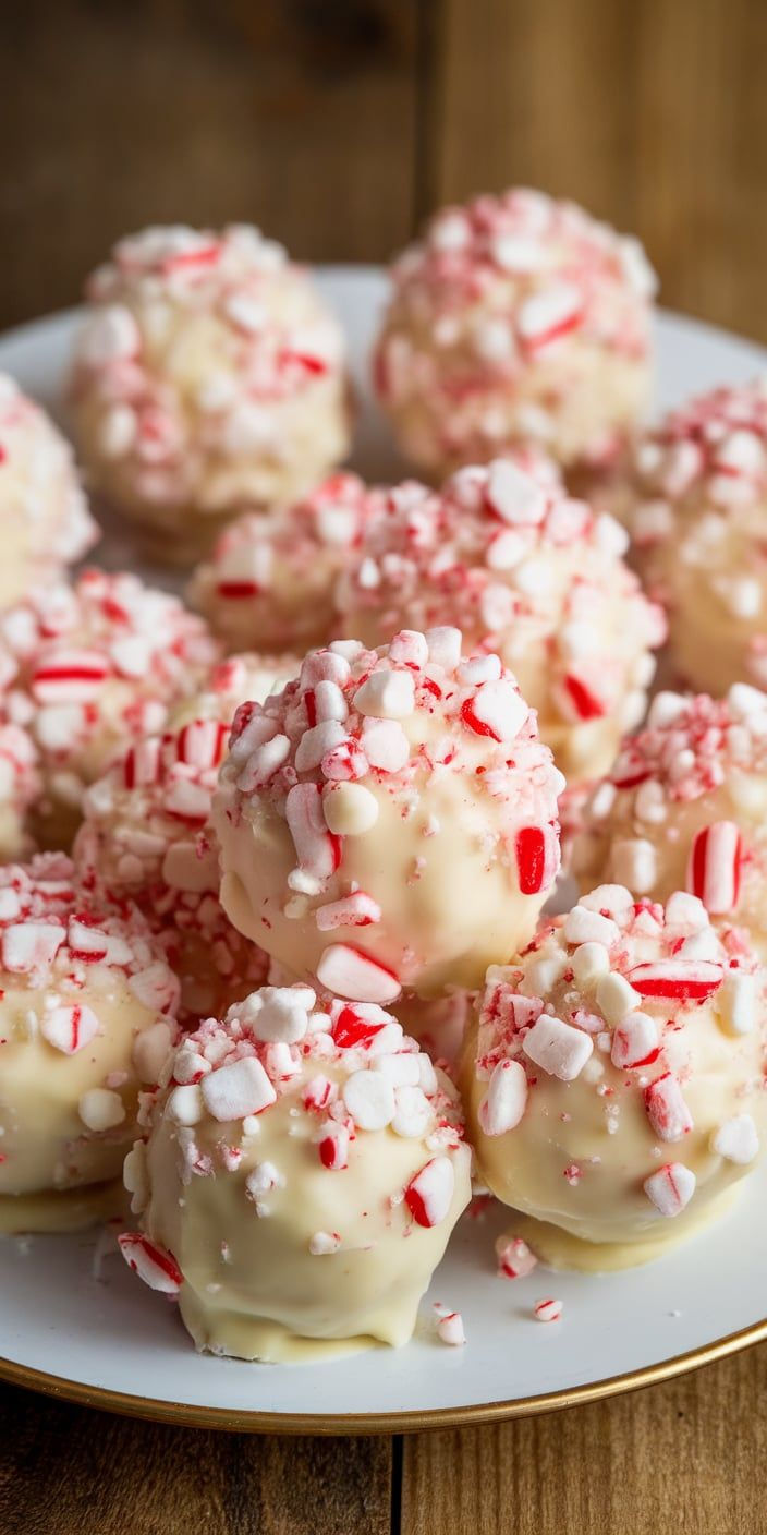 Peppermint Bark Snowballs Recipe