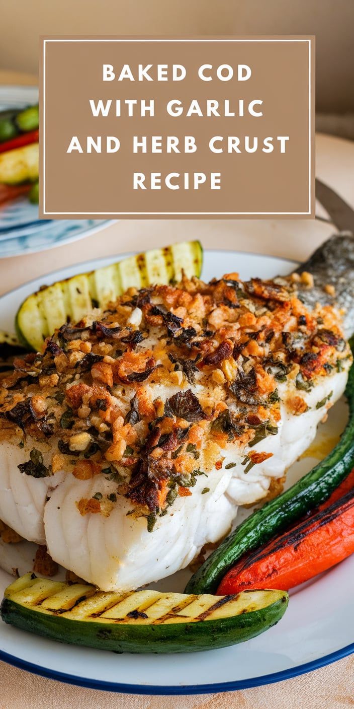 Baked Cod with Garlic and Herb Crust Recipe