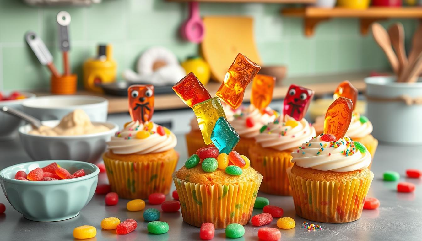 Sour Patch Gummies Cupcakes