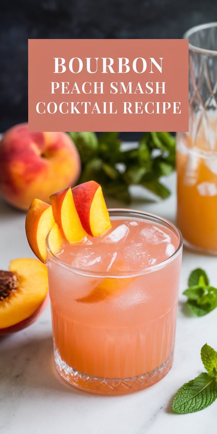Bourbon Peach Smash Cocktail Recipe