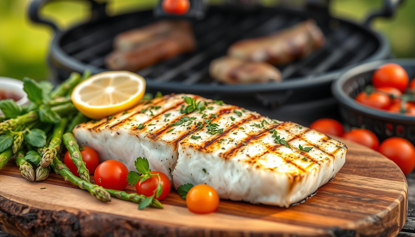 Grilled Halibut with Herb Sauce Recipe