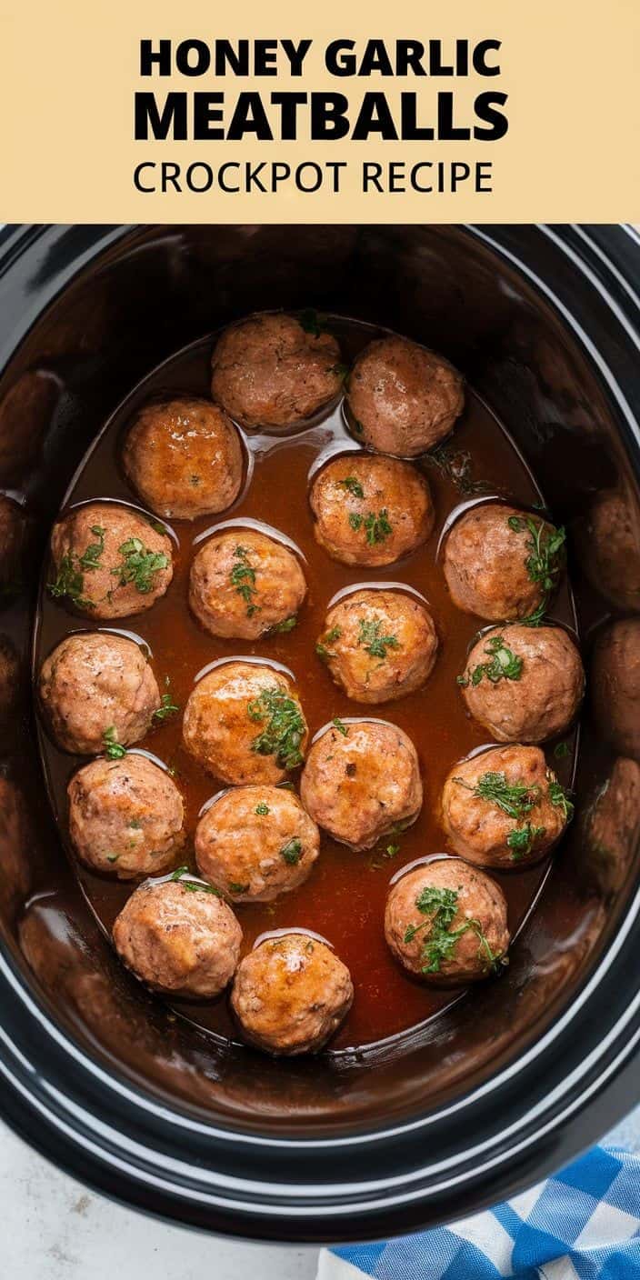 Honey Garlic Meatballs Crockpot Recipe