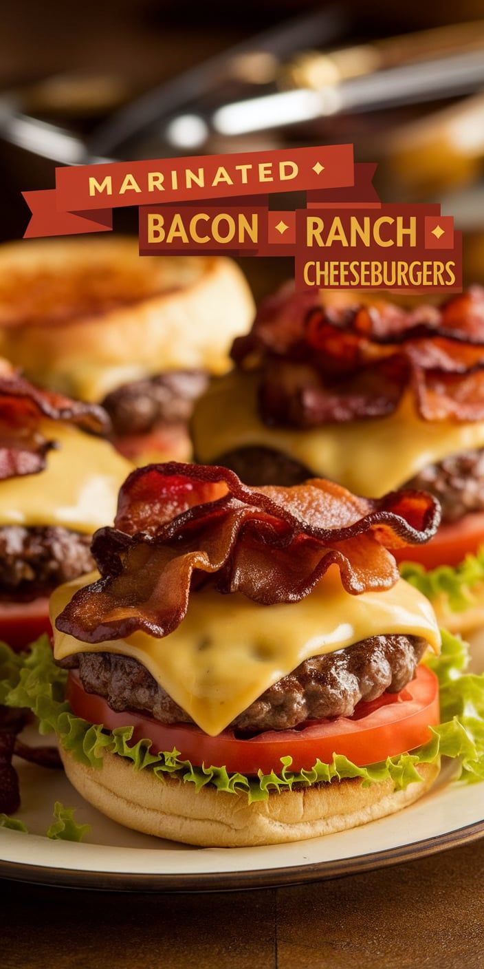Marinated Bacon Ranch Cheeseburgers