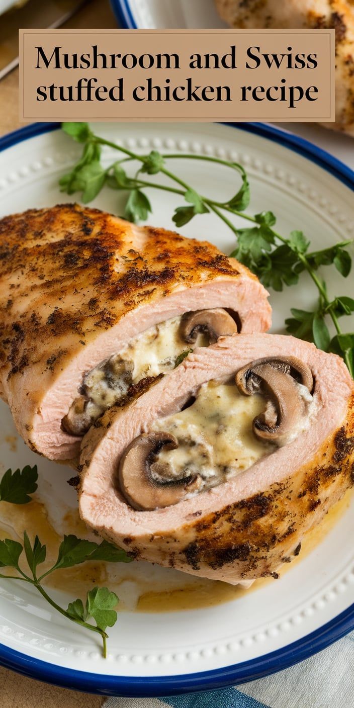 Mushroom and Swiss Stuffed Chicken Recipe