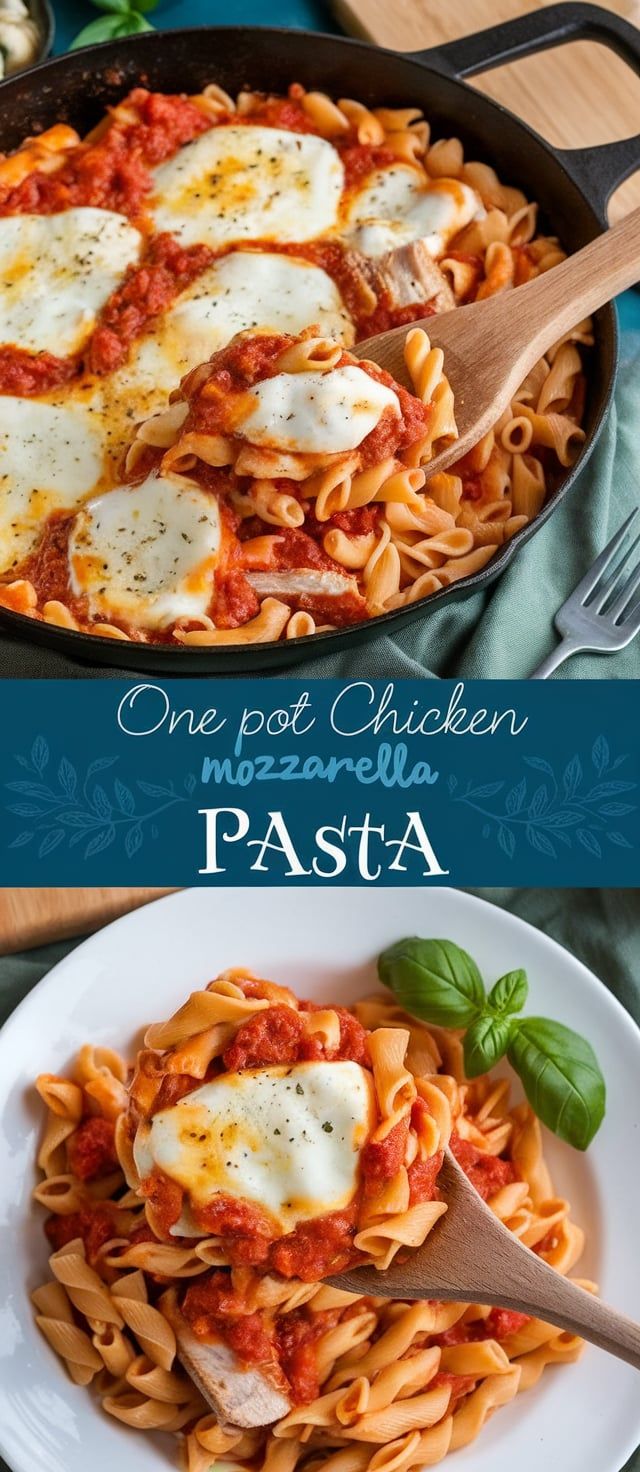 One Pot Chicken Mozzarella Pasta Recipe