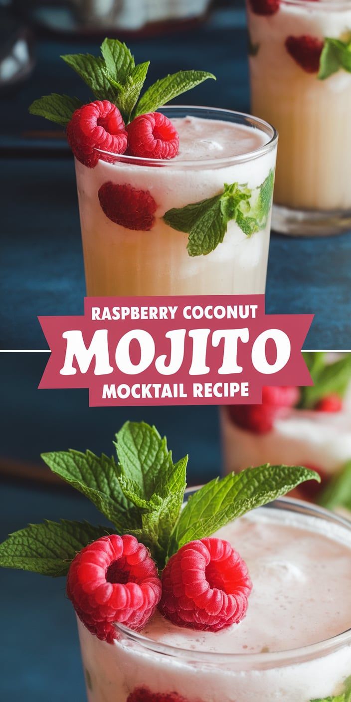 Raspberry Coconut Mojito Mocktail Recipe