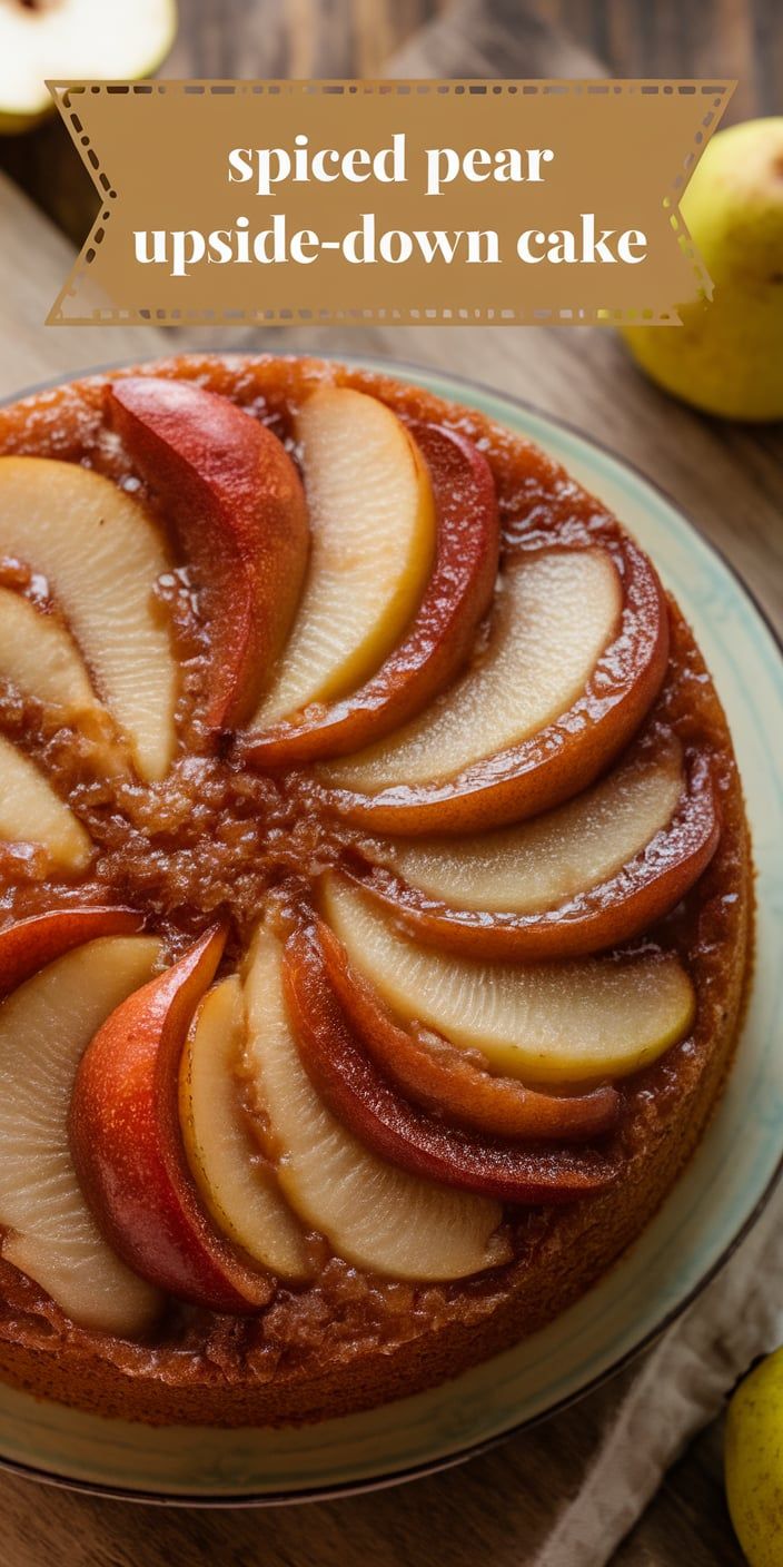Spiced Pear Upside-down Cake Recipe