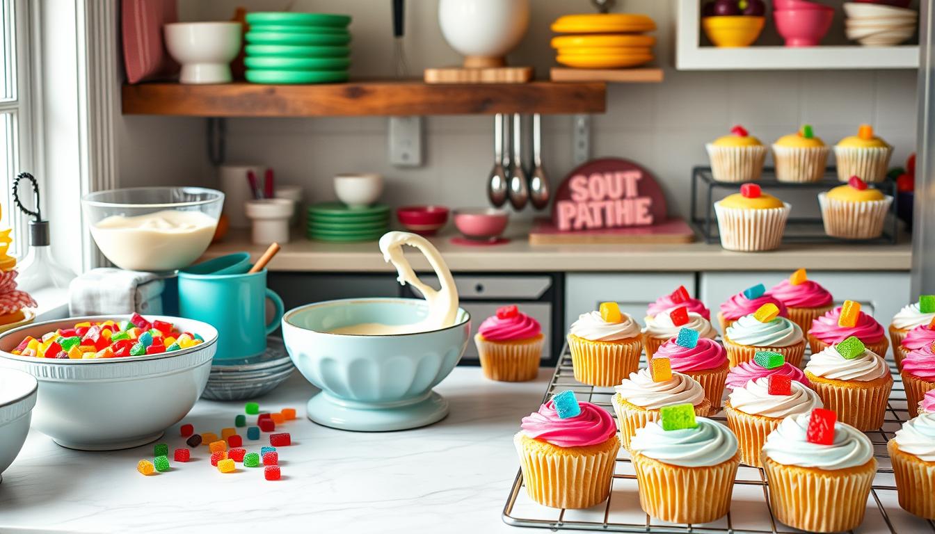 Sour Patch Gummies Cupcakes