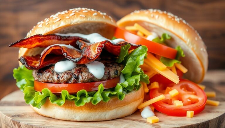 Marinated Bacon Ranch Cheeseburgers