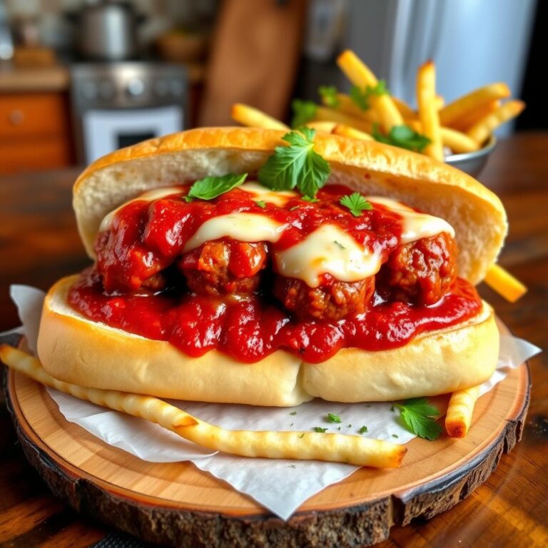 Meatball Subs with Garlic Parmesan Fries Recipe